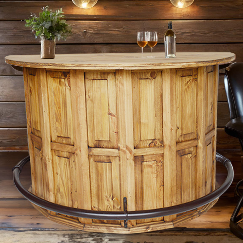 Millwood Pines Curved Wooden Bar | Wayfair
